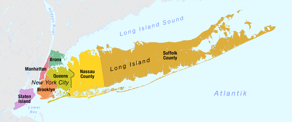 The Five Boroughs of New York City Map